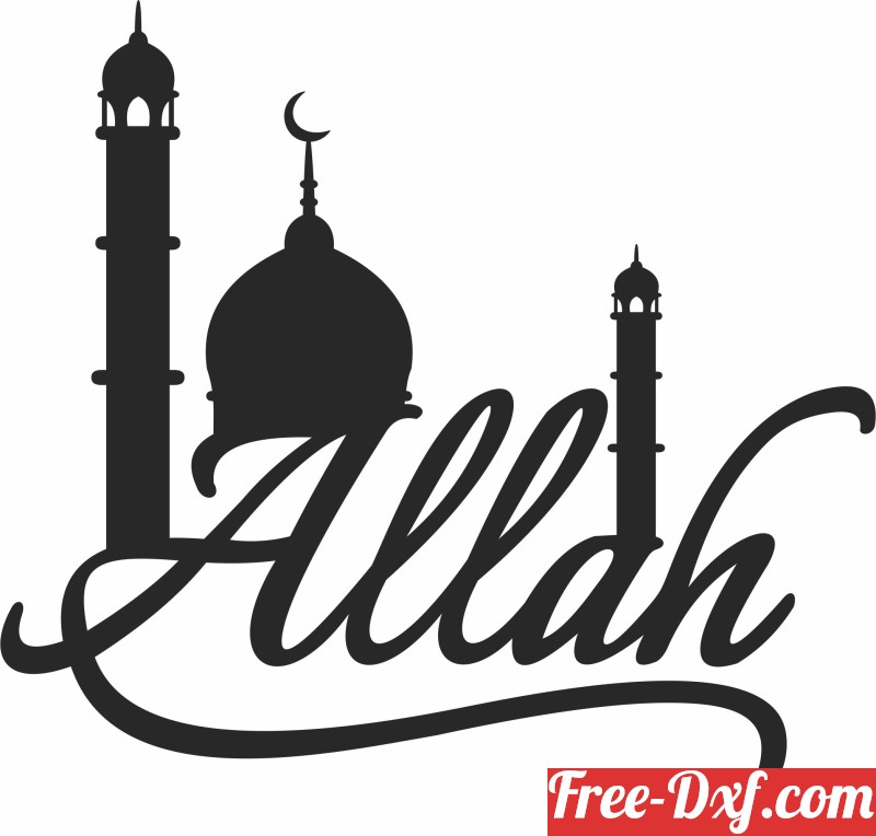 Download Allah Islamic wall art zYCFw High quality free Dxf files