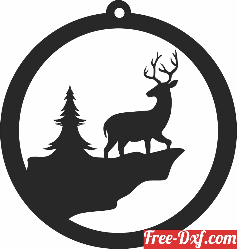 Download deer Christmas ornaments zYy9P High quality free Dxf fil