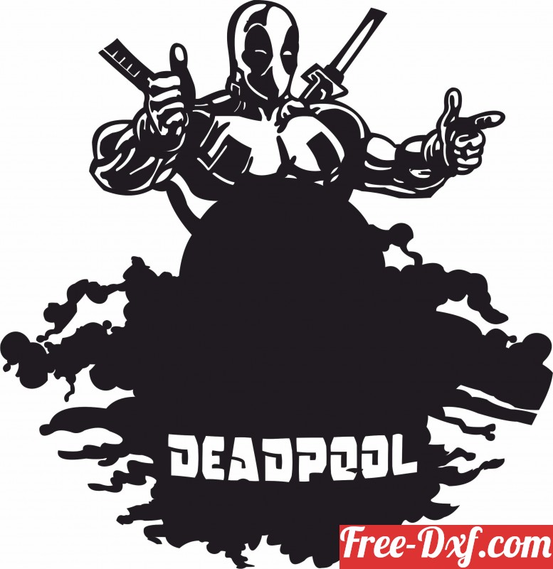 Download Deadpool vinyl clock zbN3N High quality free Dxf files,