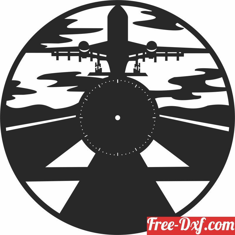 Download Airplane Vinyl Wall Clock dxf zoUZY High quality free